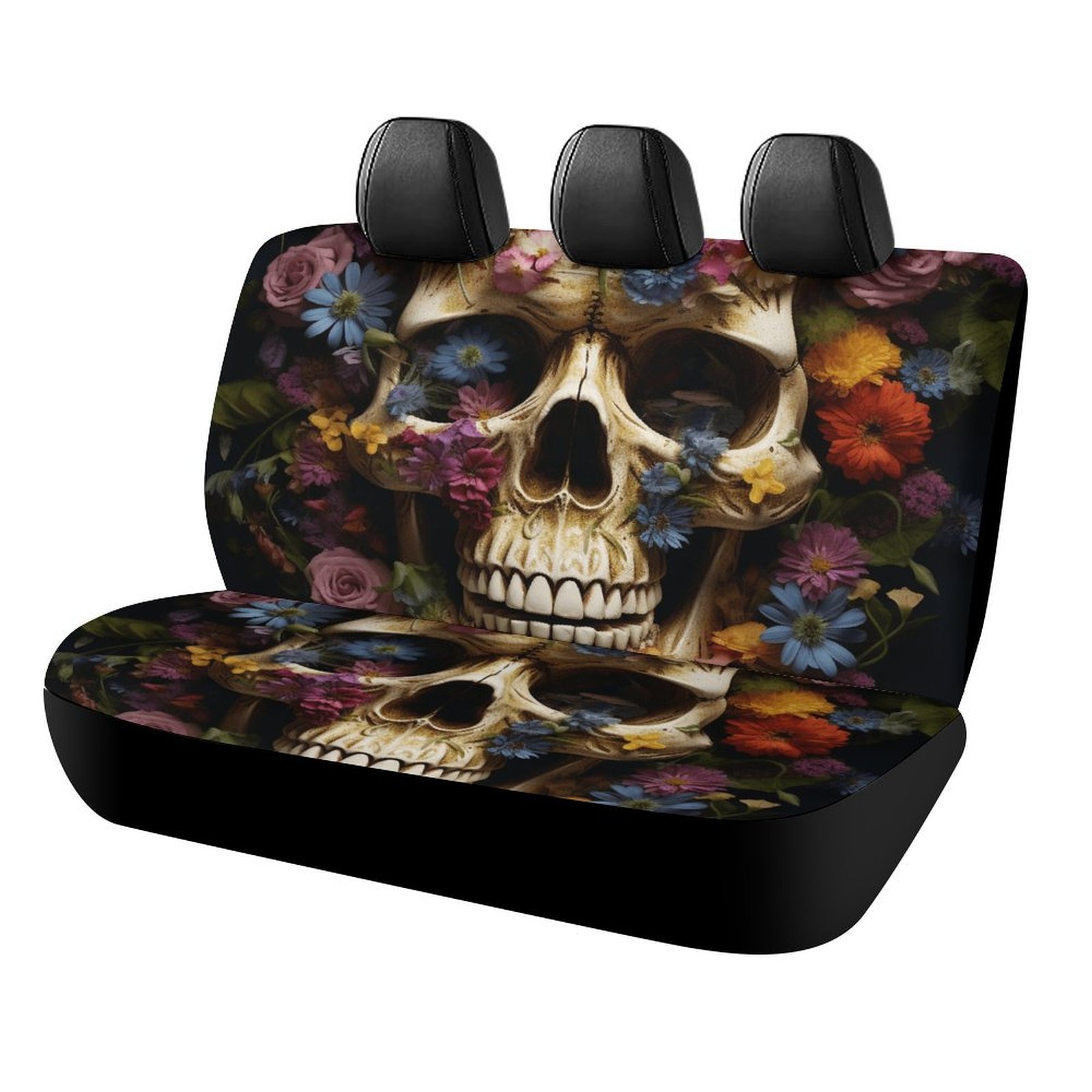 Gothic Skull Lover Rear Seat Covers, Car Backseat Protector, Universal ...
