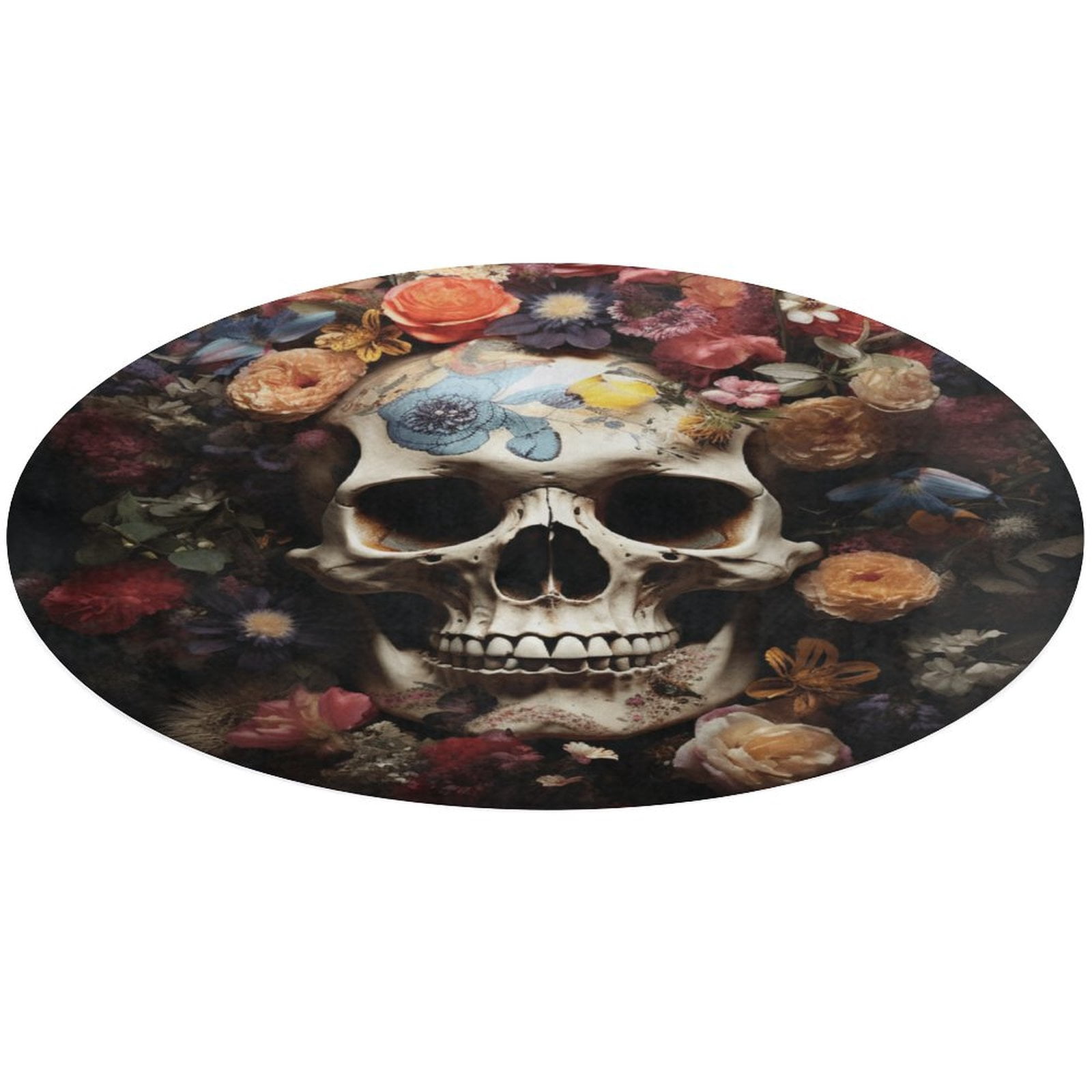 Gothic Skull Lover Round Rugs -Washable Non-Slip Small Round Area Rug ...