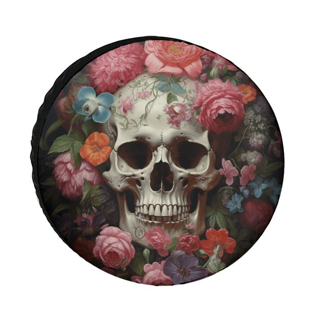 Gothic Skull Lover Spare Tire Cover, Weather Resistant Vinyl Wheel ...