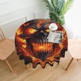 Gothic Skull On Fire Vintage Art Tablecloths Round 60 inch Fabric Table ...