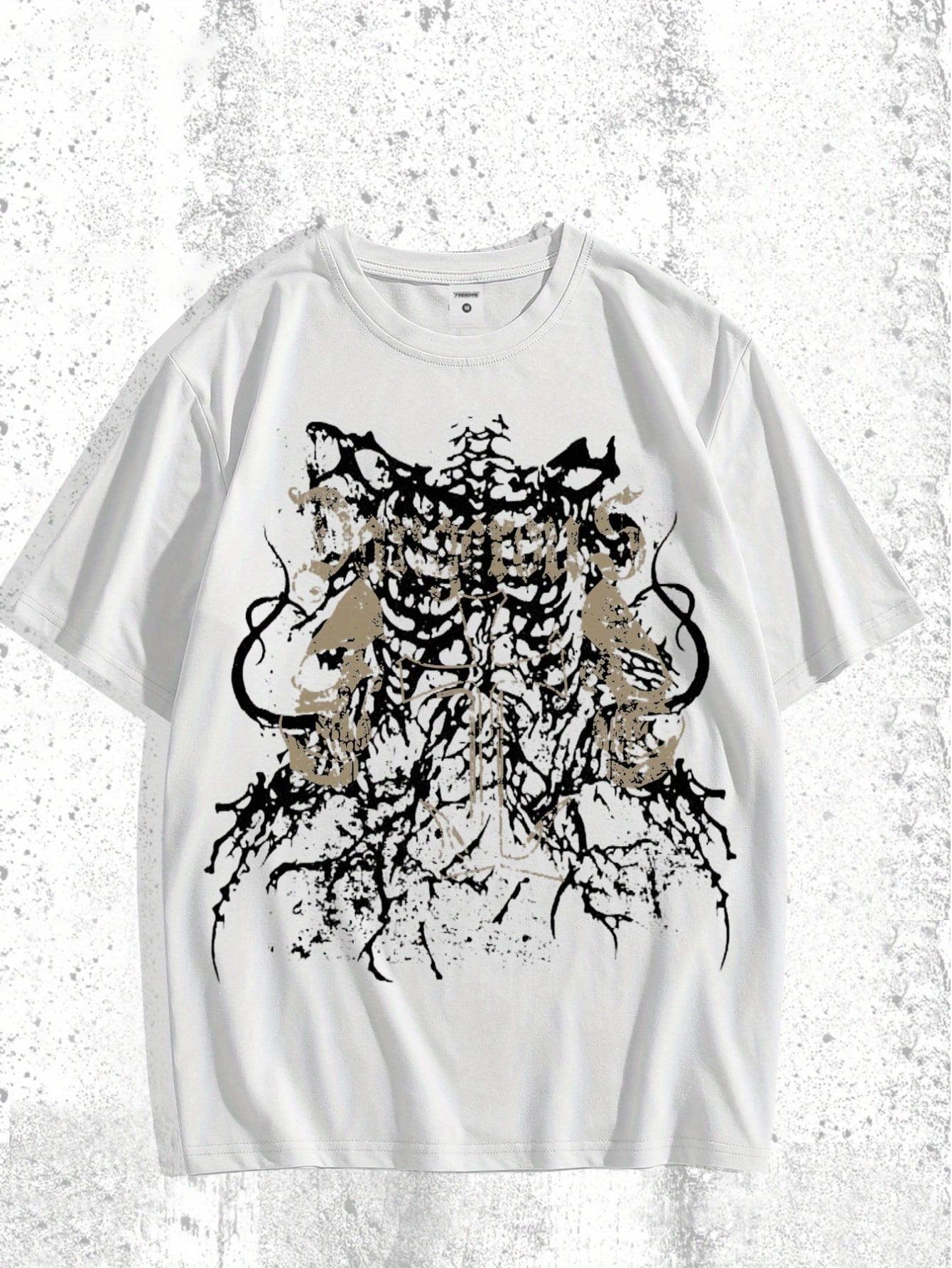 Gothic Skull Pattern Print Men's Crew Neck Short Sleeve T-shirt, Summer ...