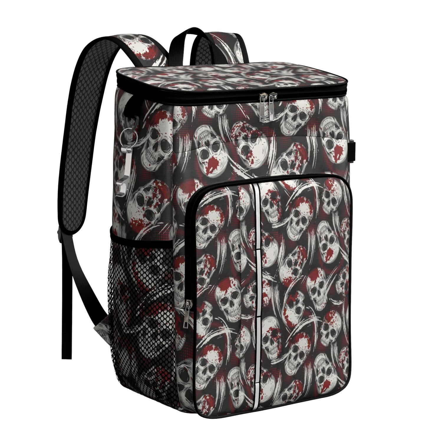 Gothic Skull and Roses Backpack Cooler – Leakproof Insulated Cooler Bag ...