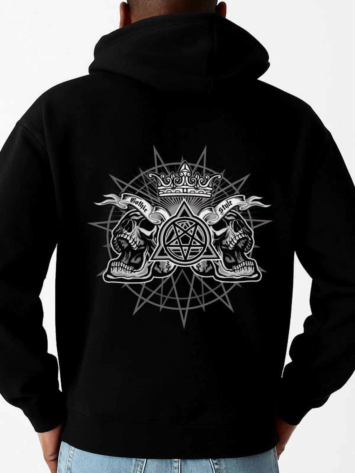 Gothic Skulls Hoodie hoodies & sweatshirt skeleton men's polyester ...
