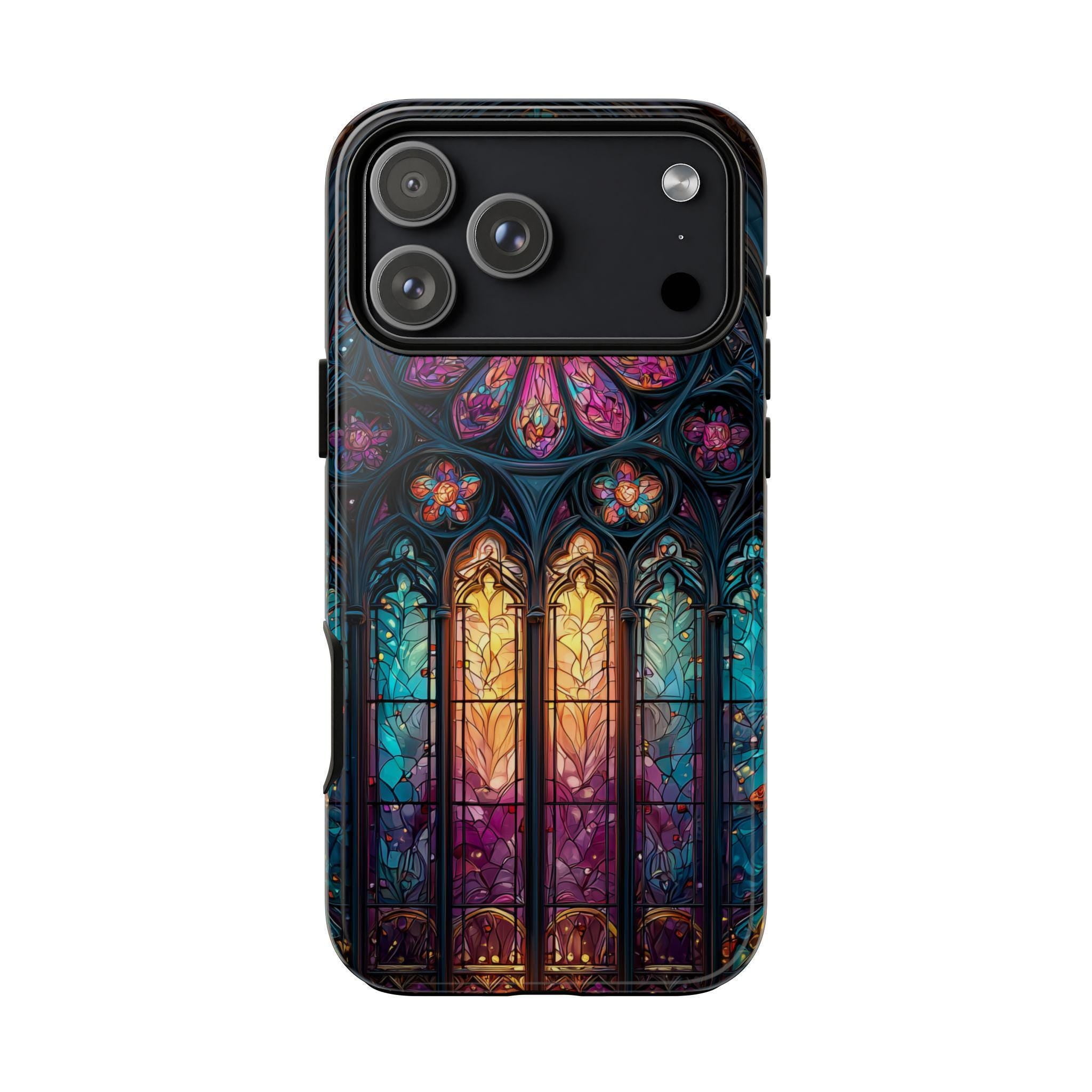 Gothic Stained Glass Radiant Cathedral Dramatic Color Glow Phone Case ...