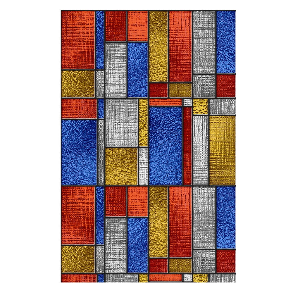 Gothic Stained Glass Window Film - Static Cling, Colorful Rhombus ...