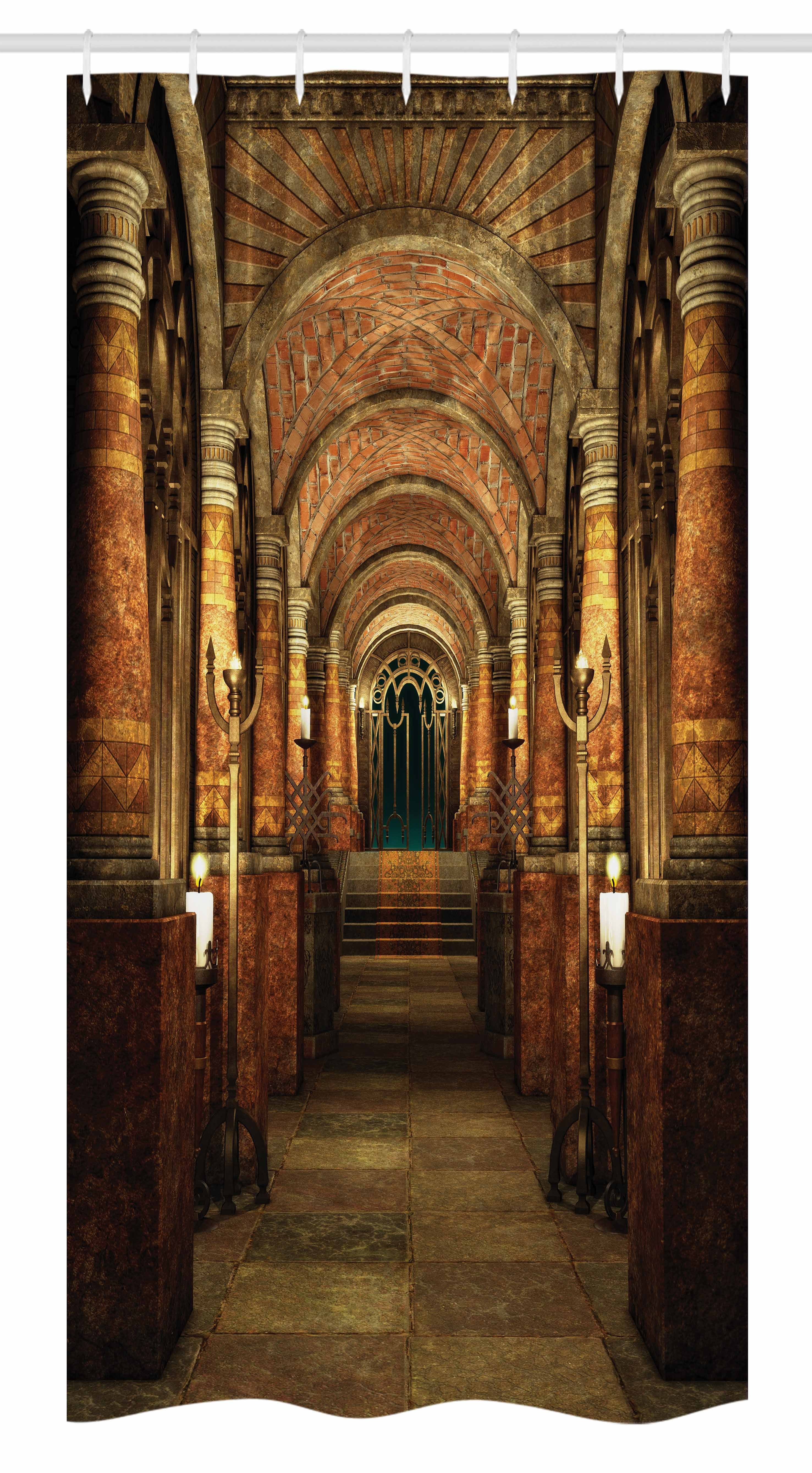 Gothic Stall Shower Curtain, Ancient Passage with Stairways Secret ...