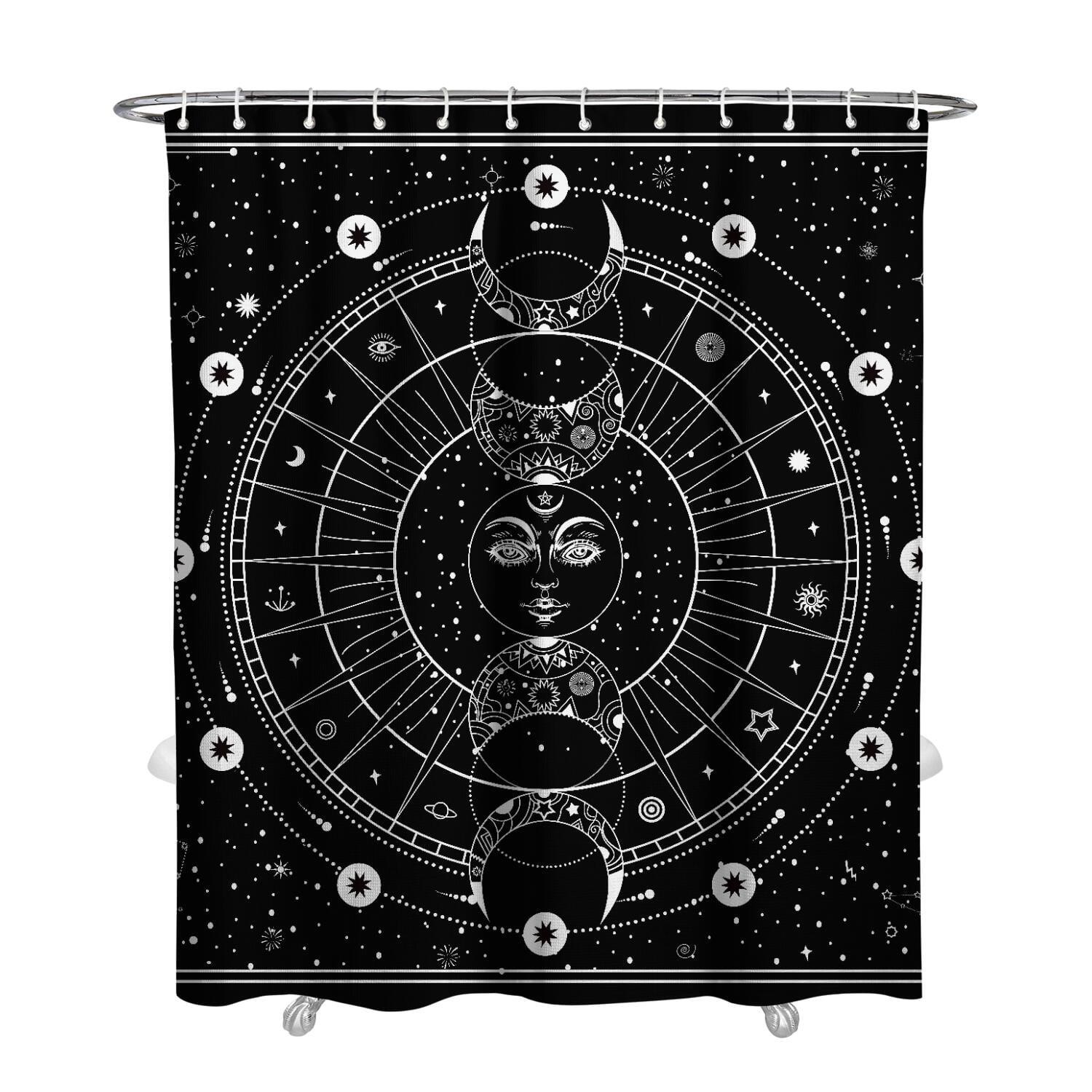 Gothic Star Map Shower Curtain - Waterproof & Fade-Resistant - 72x84 ...