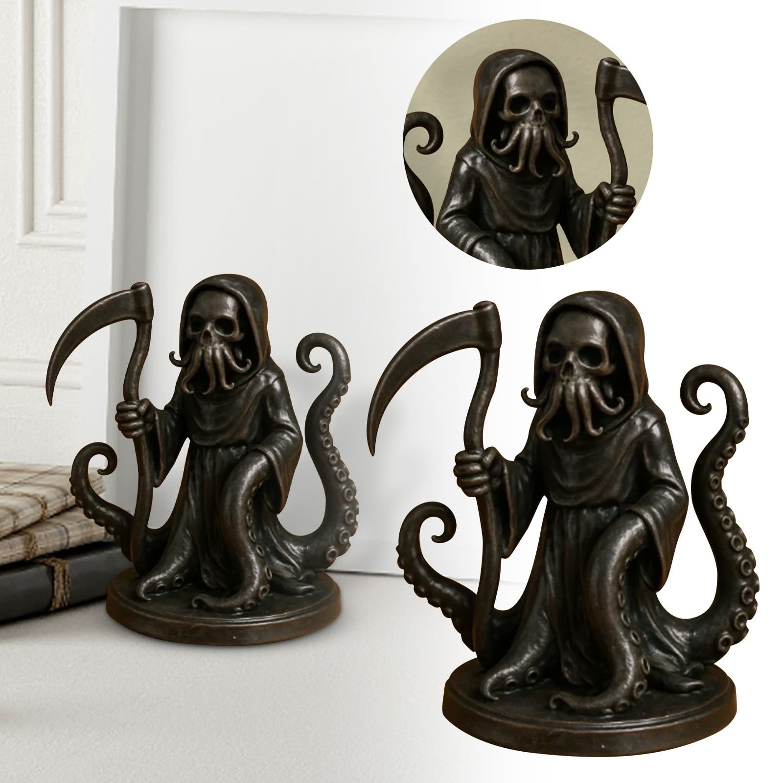 Gothic Statue Desktop Ornament - Macabre Resin Sculpture for Home ...