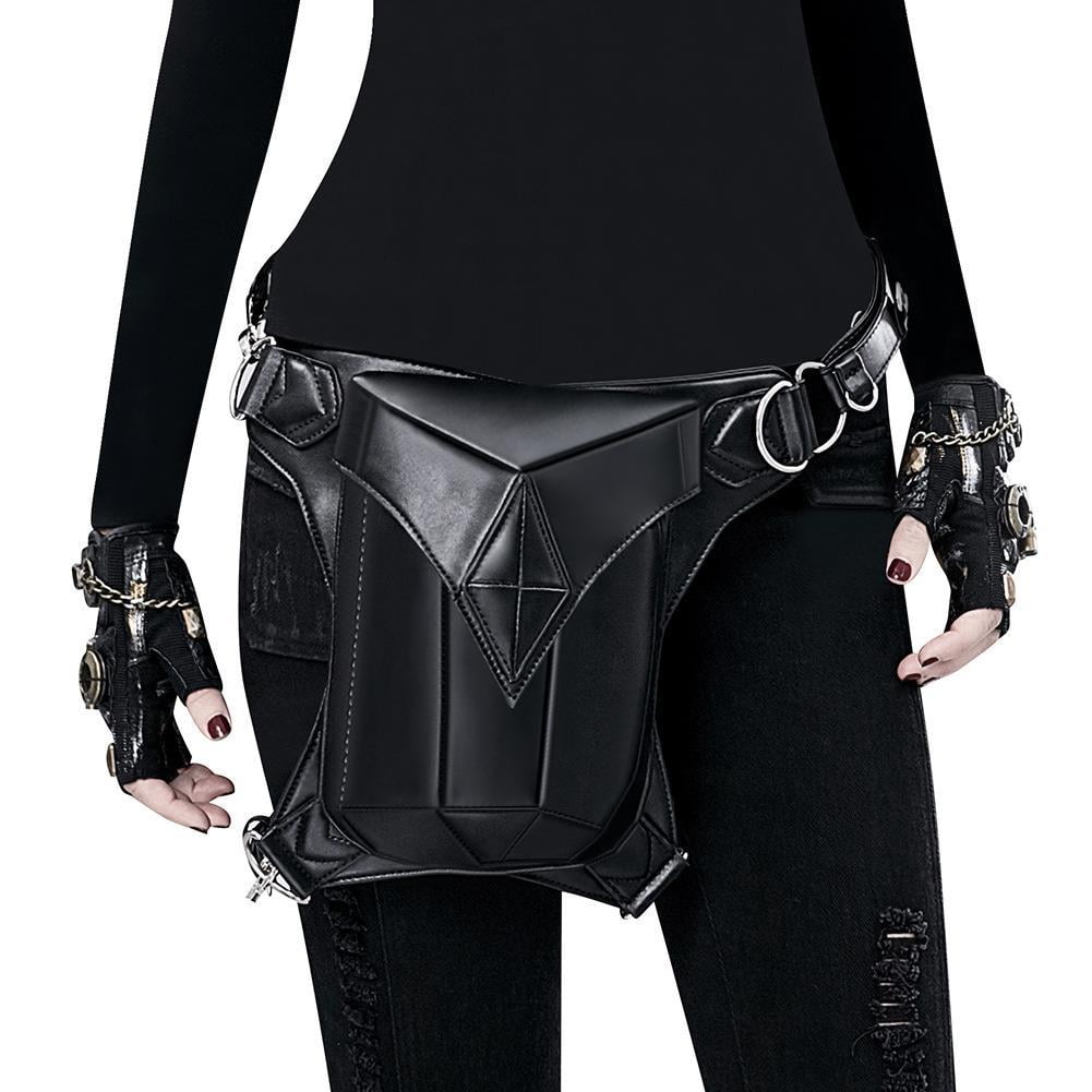 Gothic Steampunk Waist Bag Retro Punk Style PU Leather Motorcycle ...
