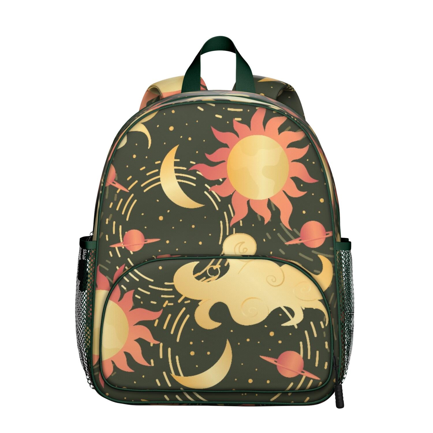 Gothic Student Backpack – Celestial Moon And Star Astrology Print With ...