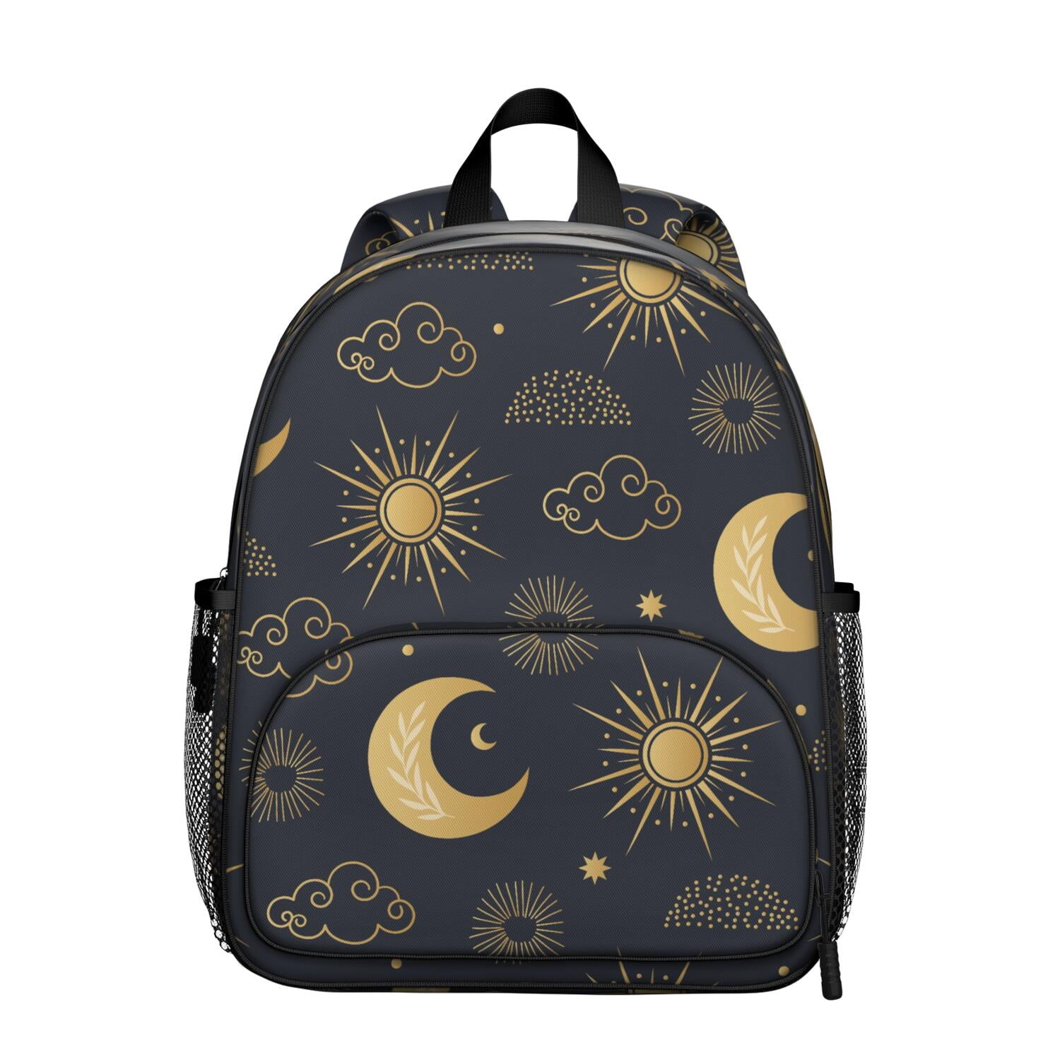 Gothic Student Backpack – Celestial Moon And Star Astrology Print With ...