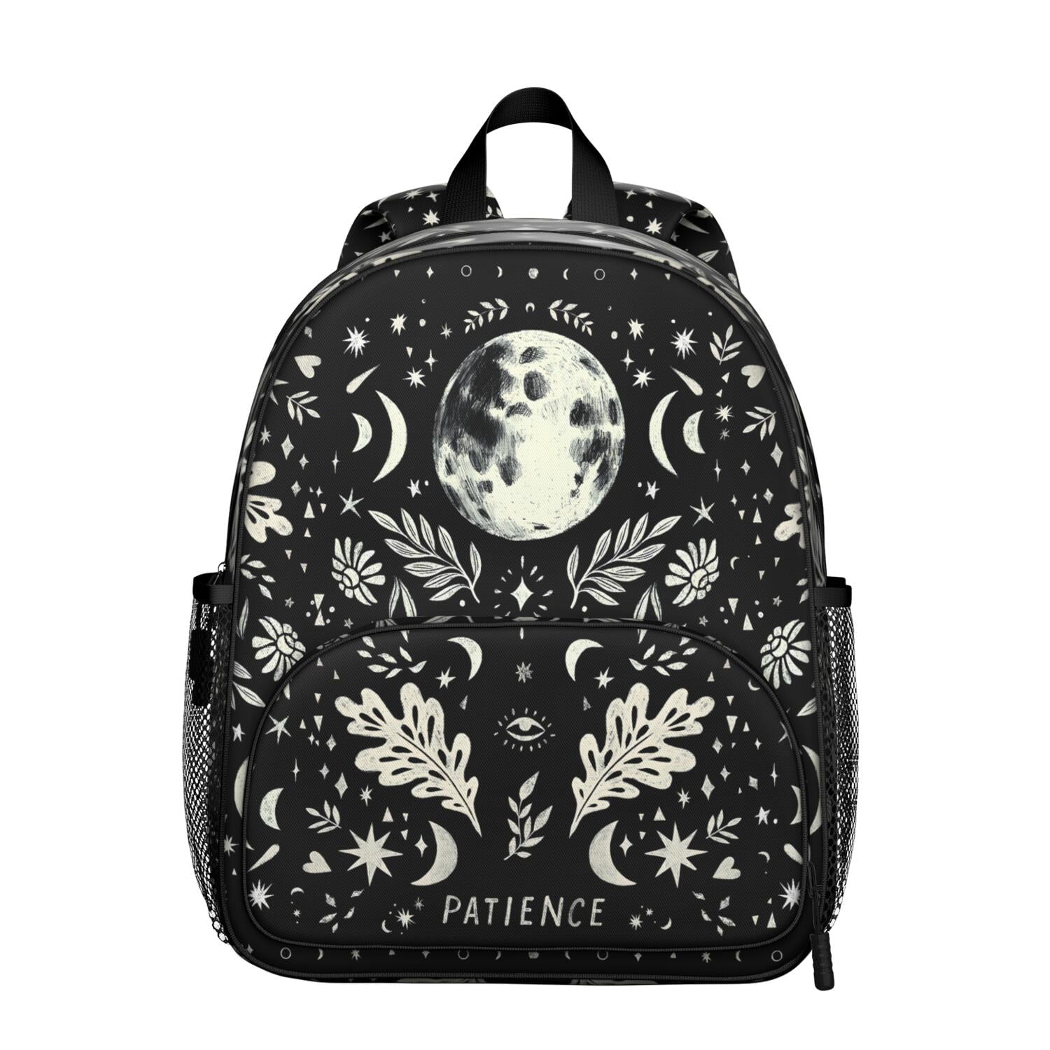 Gothic Student Backpack – Celestial Moon And Star Steampunk Print With Cosmic Sunburst Lunar ...