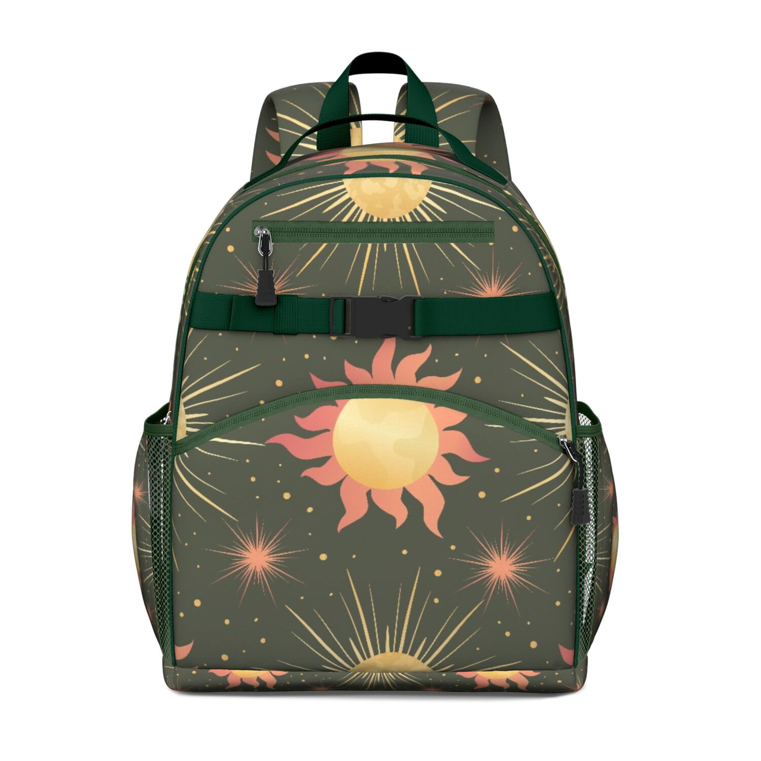 Gothic Students Backpack with Witchy Astrology Sun and Moon Print ...