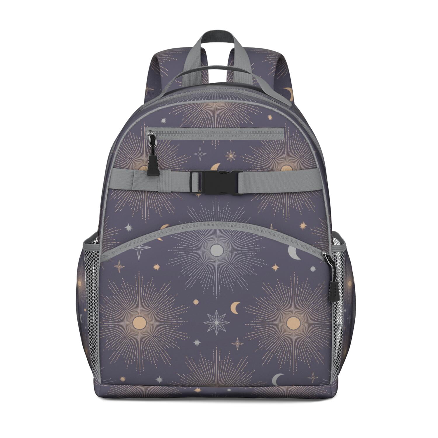 Gothic Students Backpack with Witchy Astrology Sun and Moon Print ...
