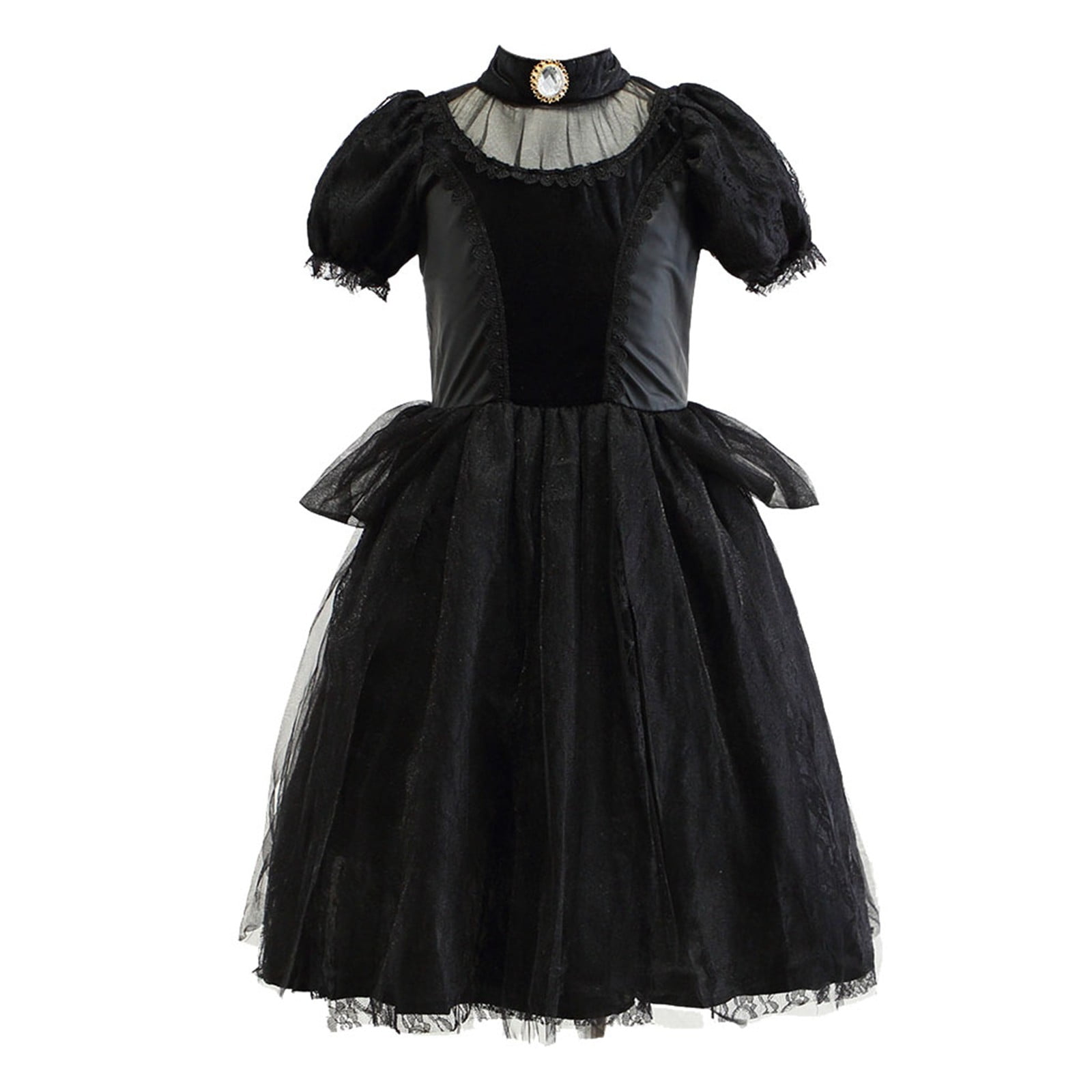 Gothic Style Angel Witch Elegant Halloween Dress For Kids Family ...