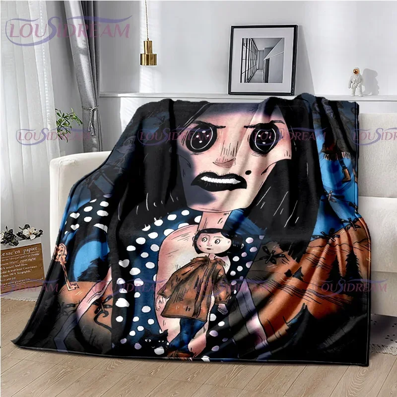 Gothic Style Animation Coraline Print Blanket Children's Blanket Family ...
