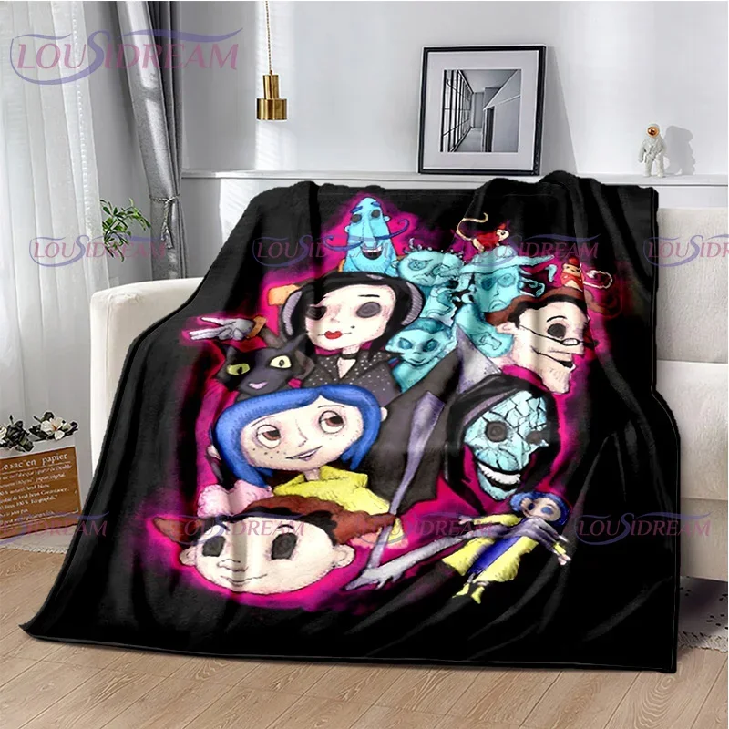 Gothic Style Animation Coraline Print Blanket Children's Blanket Family ...