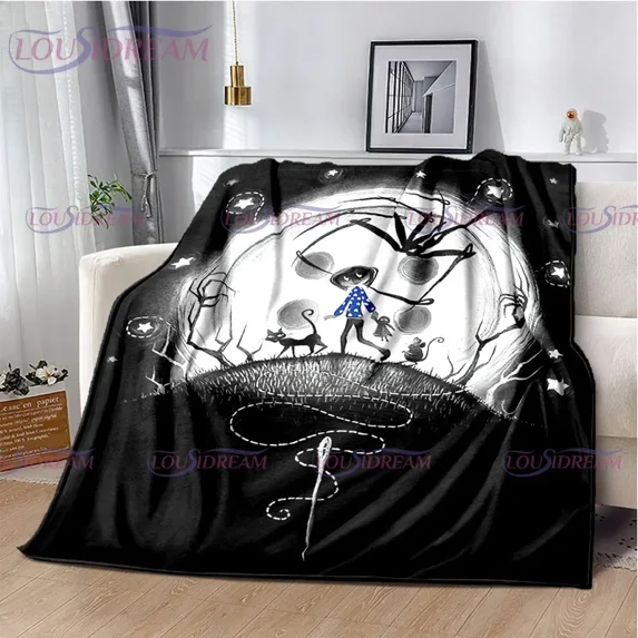 Gothic Style Animation Coraline Print Blanket Children's Blanket Family ...