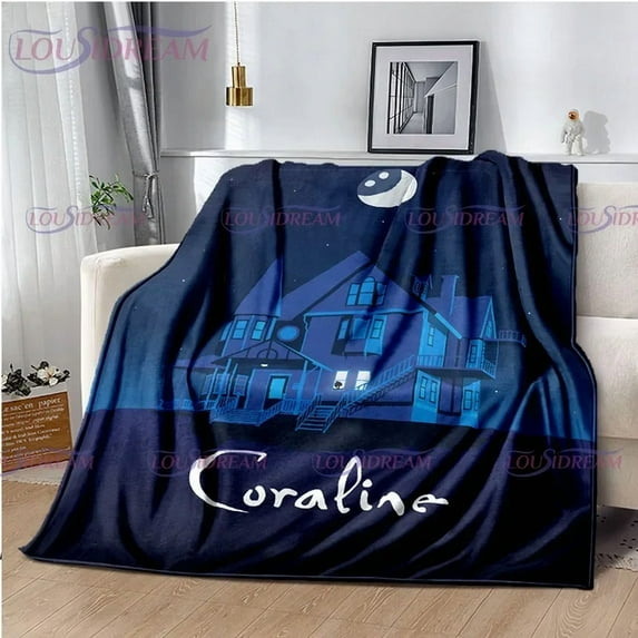 Gothic Style Animation Coraline Print Blanket Children's Blanket Family ...