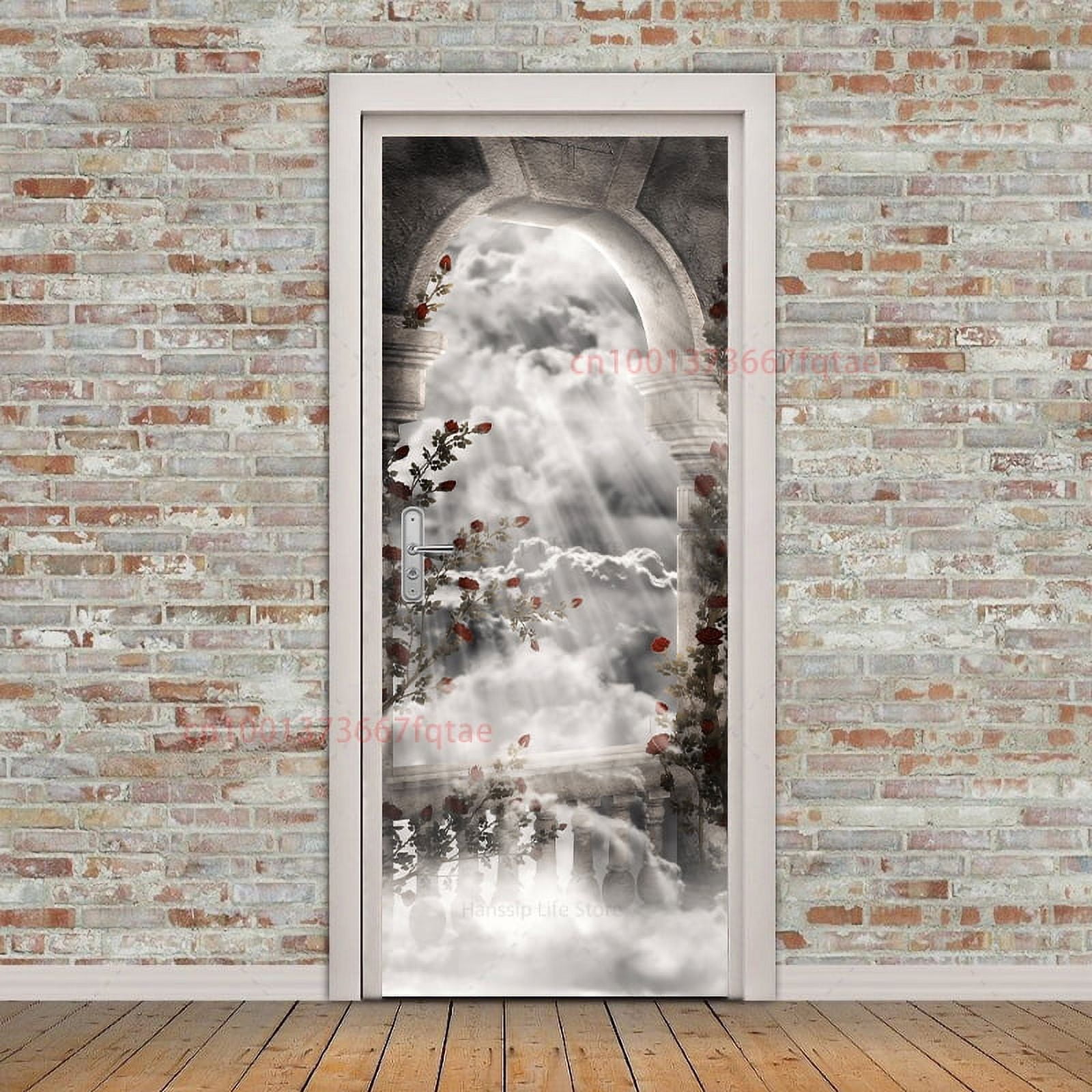 Gothic Style Arched Door Design Wallpaper Waterproof PVC Retro ...