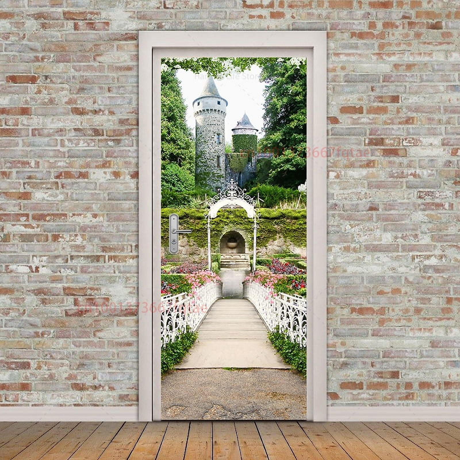 Gothic Style Arched Door Design Wallpaper Waterproof PVC Retro ...