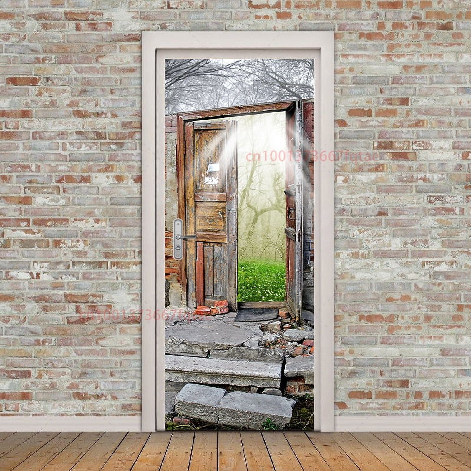 Gothic Style Arched Door Design Wallpaper Waterproof PVC Retro ...