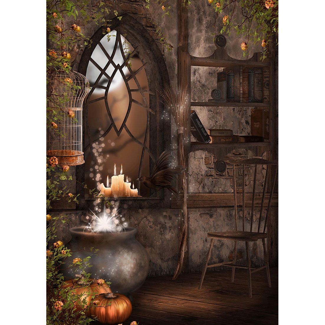Gothic Style Castle Witch Room Potion Photo Background Vinyl Backdrop ...