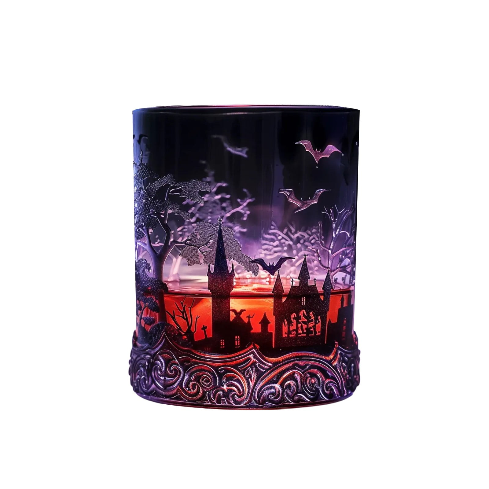 Gothic Style Decorative Glass Bottle, 750ml, Vintage Black and Red ...