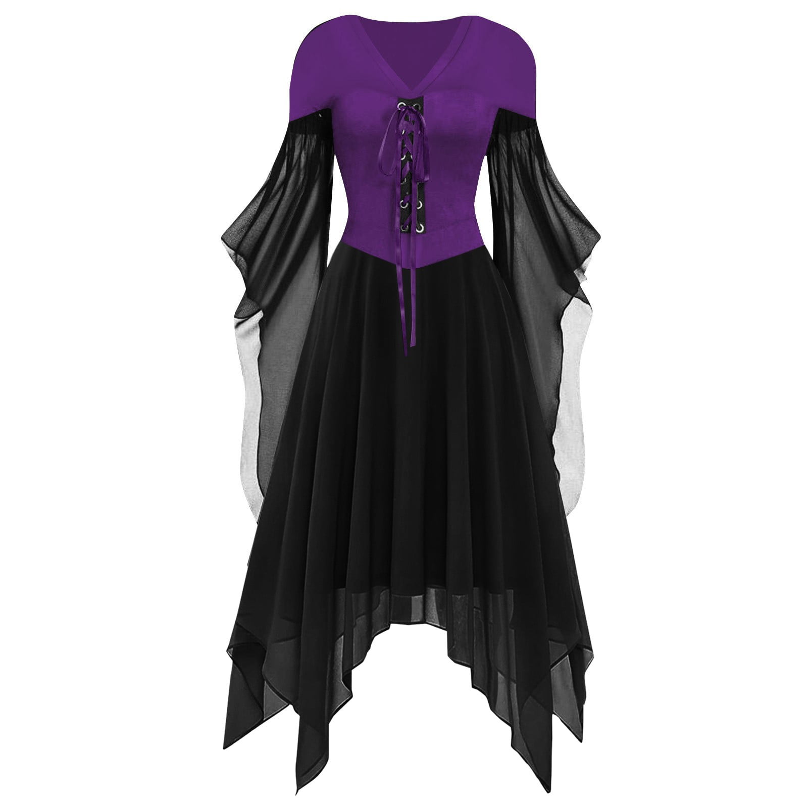 Gothic Style Dresses For Women Plus Size Fashion Midi Dress With Croset ...