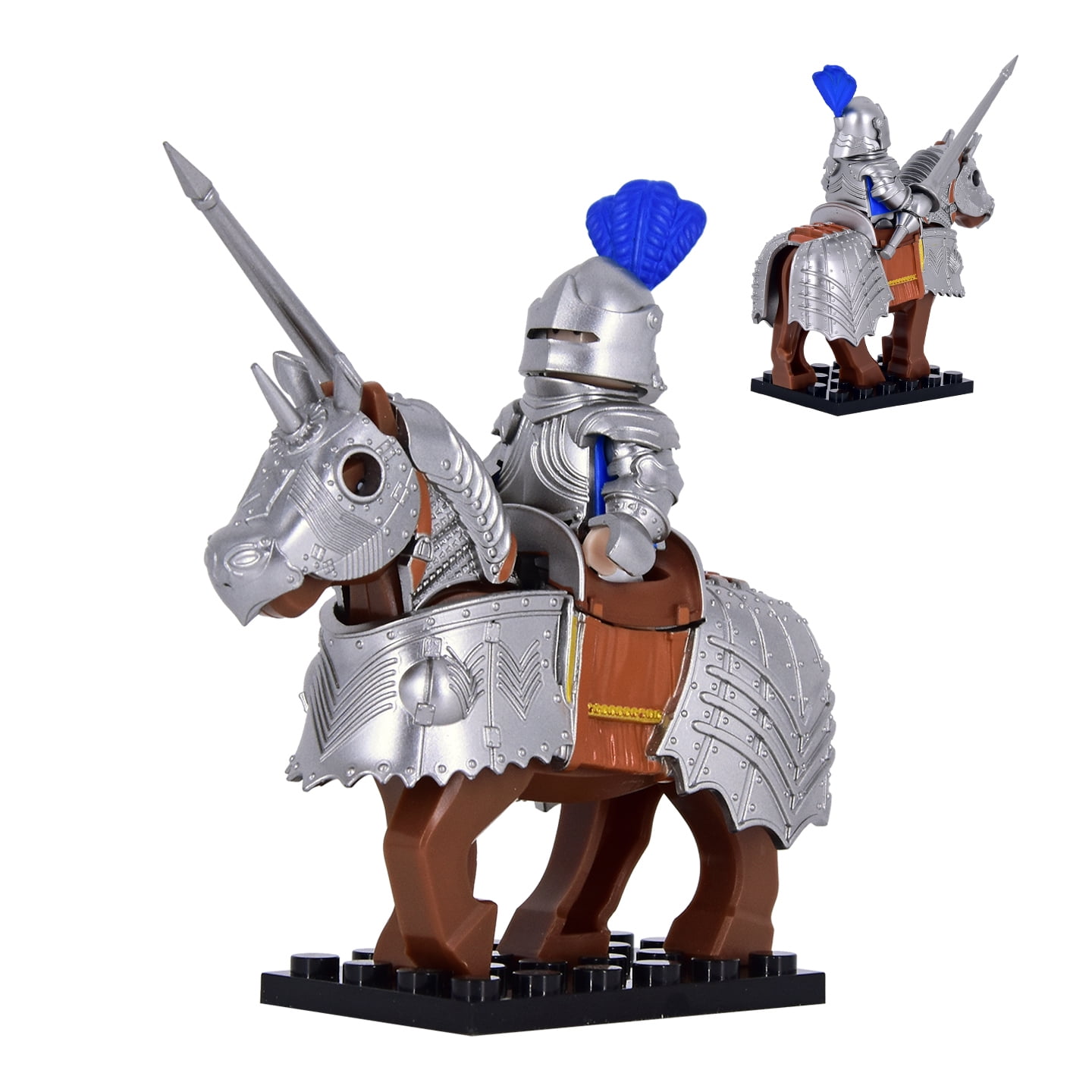 Gothic Style Multiple colors Knight on Warhorse, Detailed Armor Horse ...