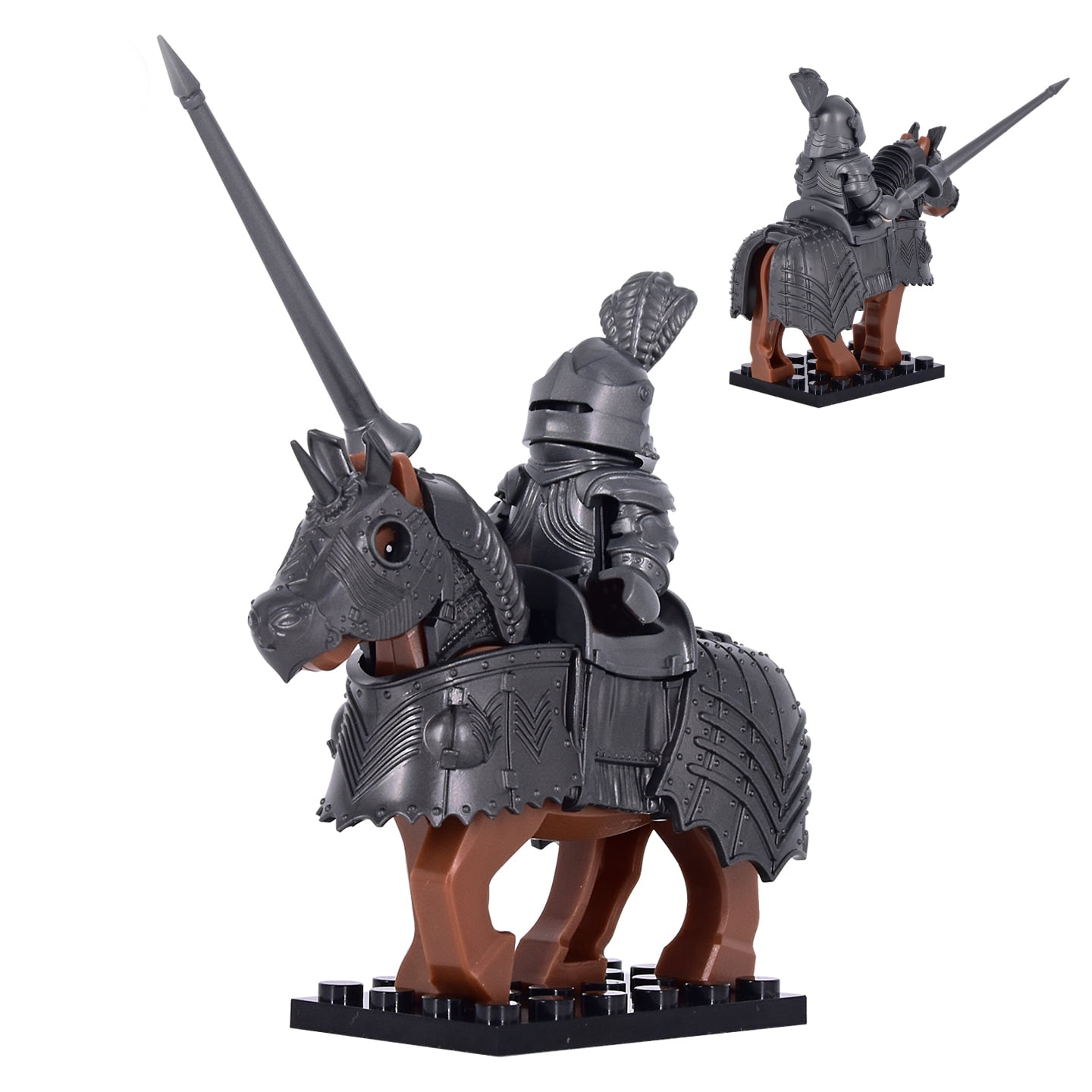 Gothic Style Multiple colors Knight on Warhorse, Detailed Armor Horse ...