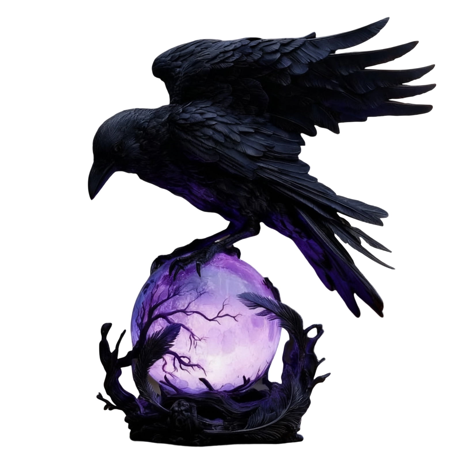 Gothic Style Mysterious Crow LED Light - Luminous Sculpture with ...