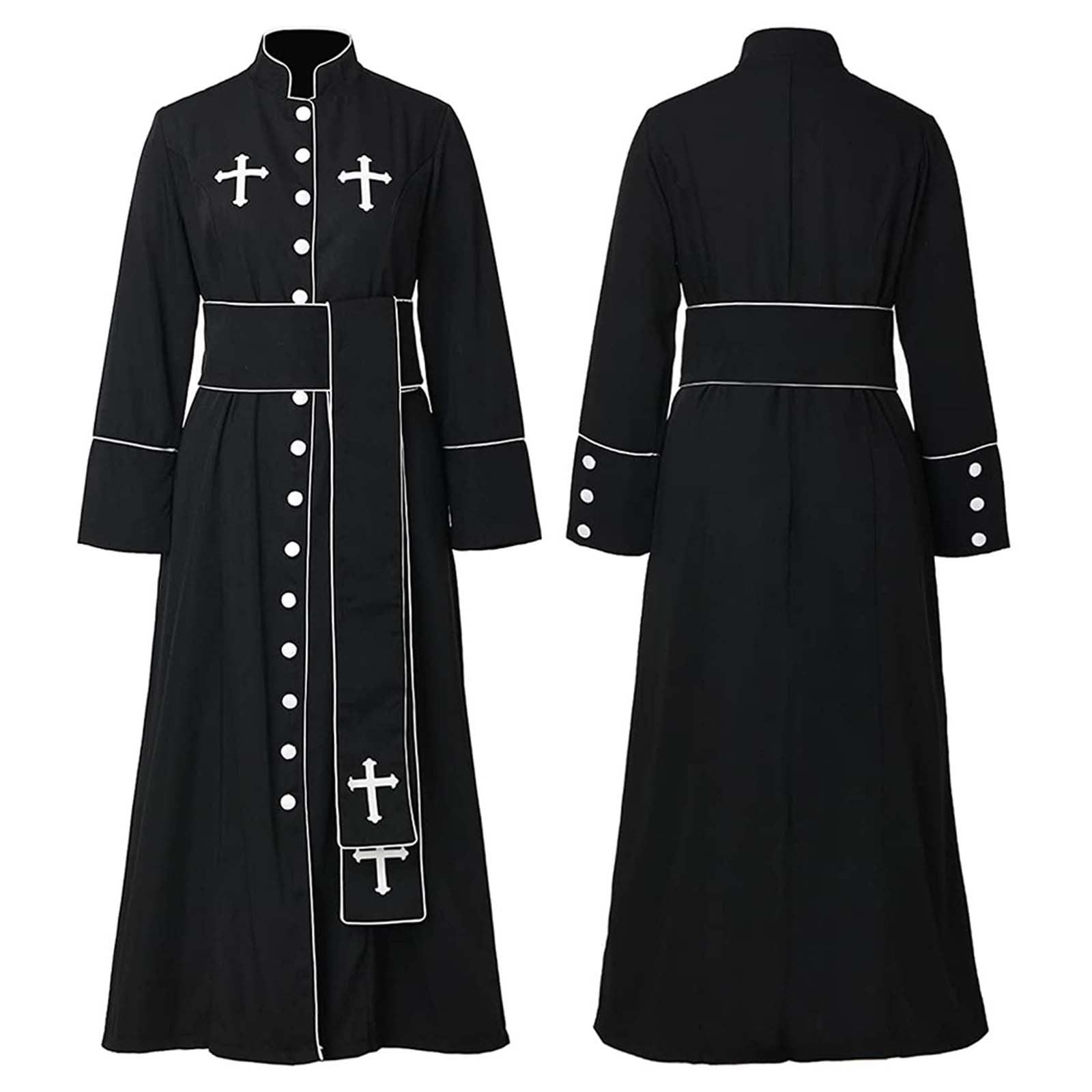 Gothic Style Priest For Adults Minister Robe Halloween Party Outfit ...