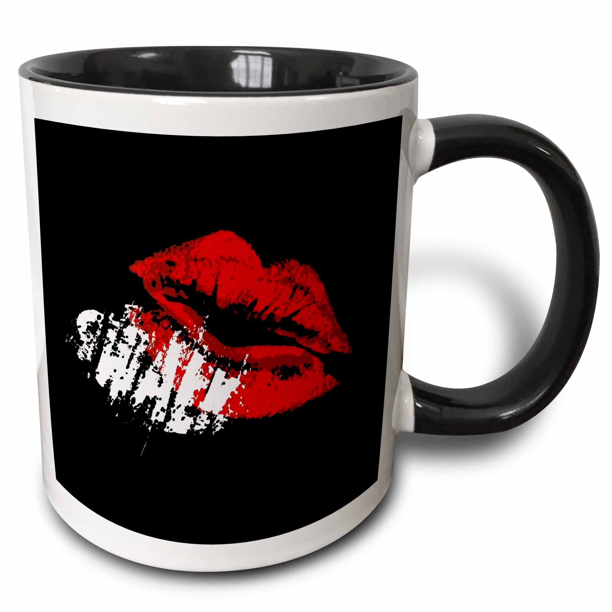 3drose, Gothic Swalk Sweetheart Lipstick Kiss Isolated on Black, 11oz ...