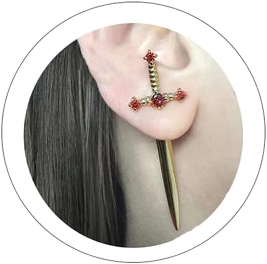 Gothic Sword Earrings For Women Men Cool Cross Earrings,Hiphop Dagger ...