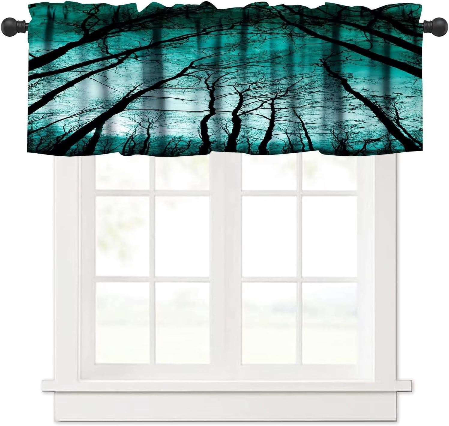 Gothic Valance Curtain Forest Landscape Woodland Nature Mystic Scenery ...
