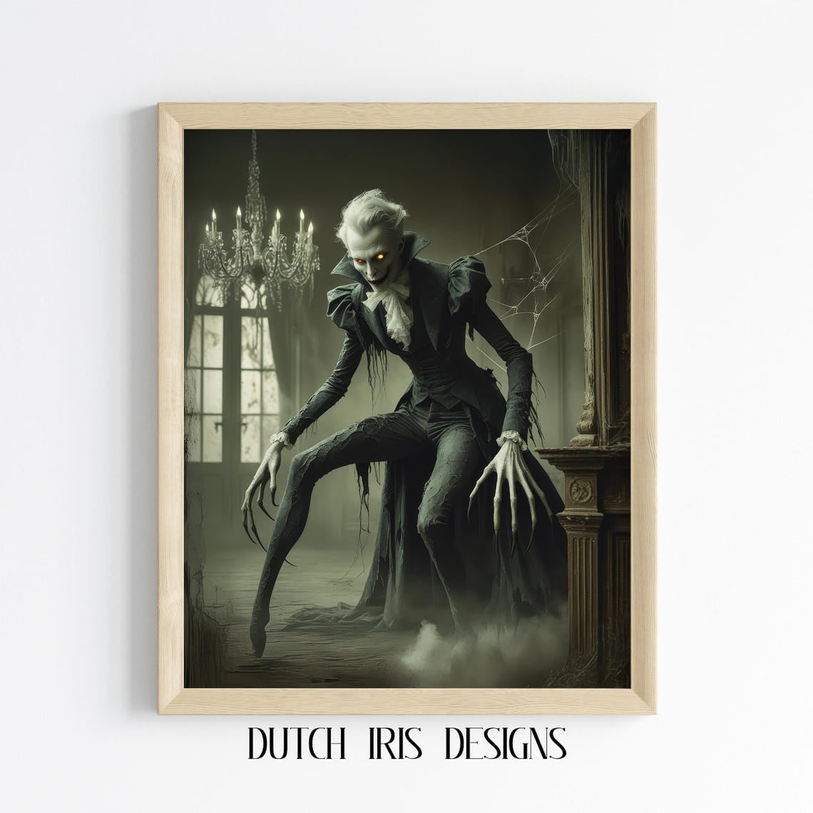 Gothic Vampire Portrait, Haunted Mansion Decor, Dark Fantasy Art, Moody ...