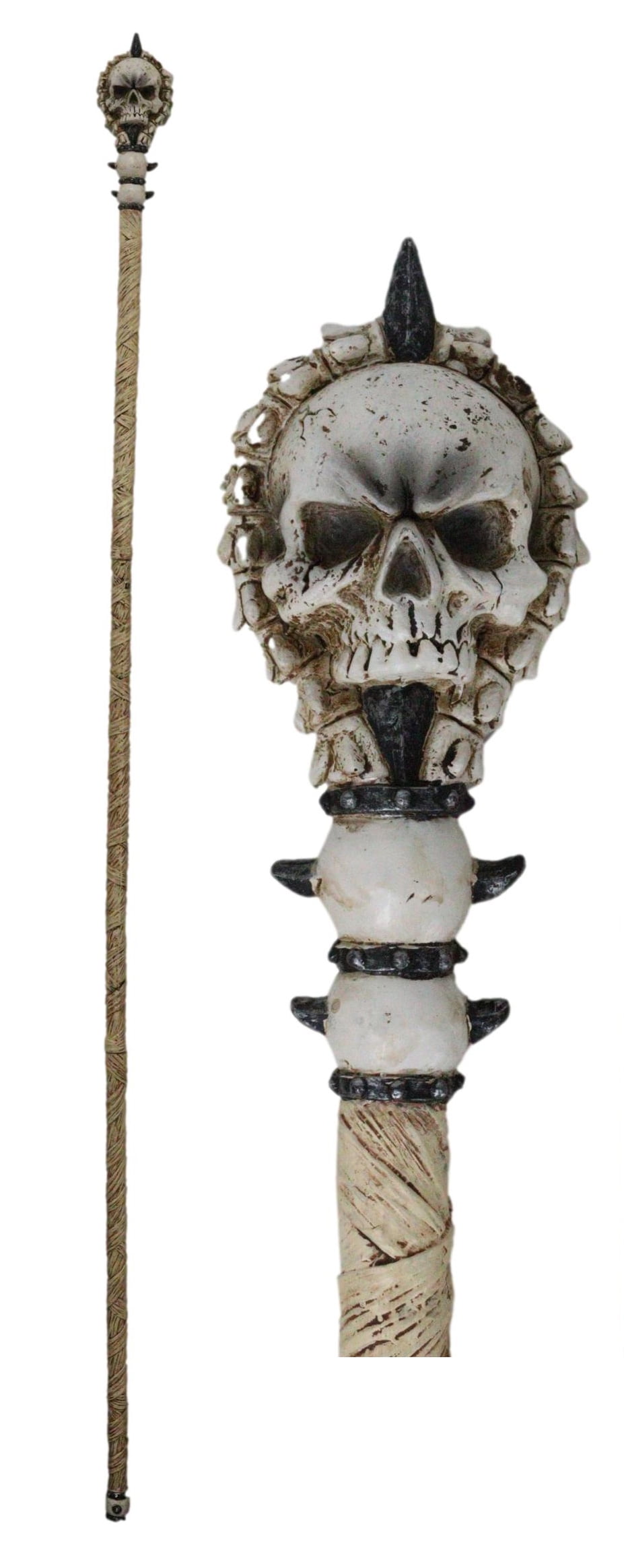Gothic Vertebrae Bone Skull Decorative 67"L Prop Cosplay Staff Swagger ...