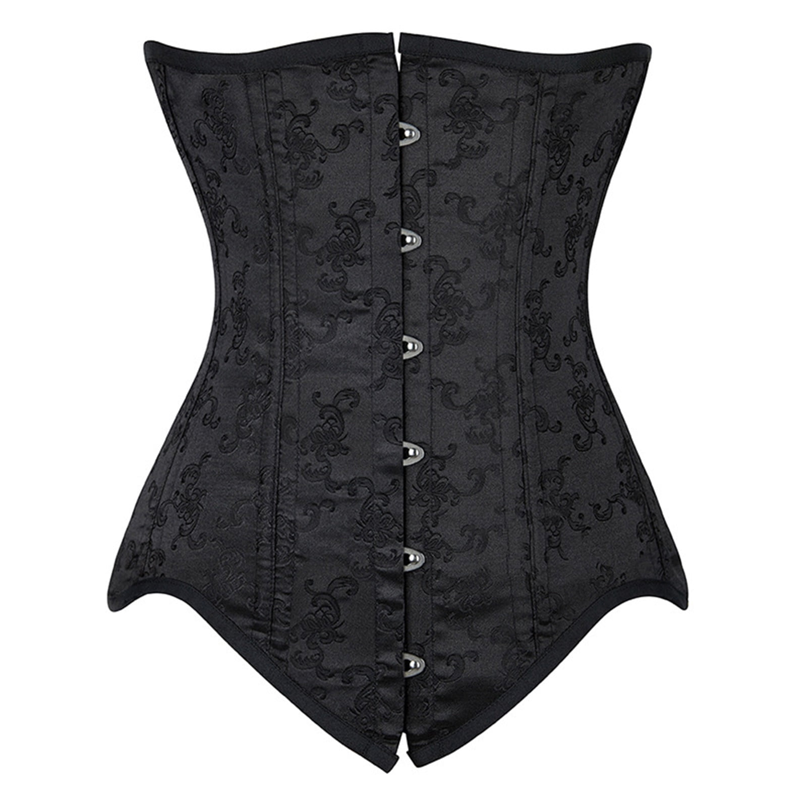 Gothic Vintage Black Bodice for Women Steampunk Jacquard Corset Court ...