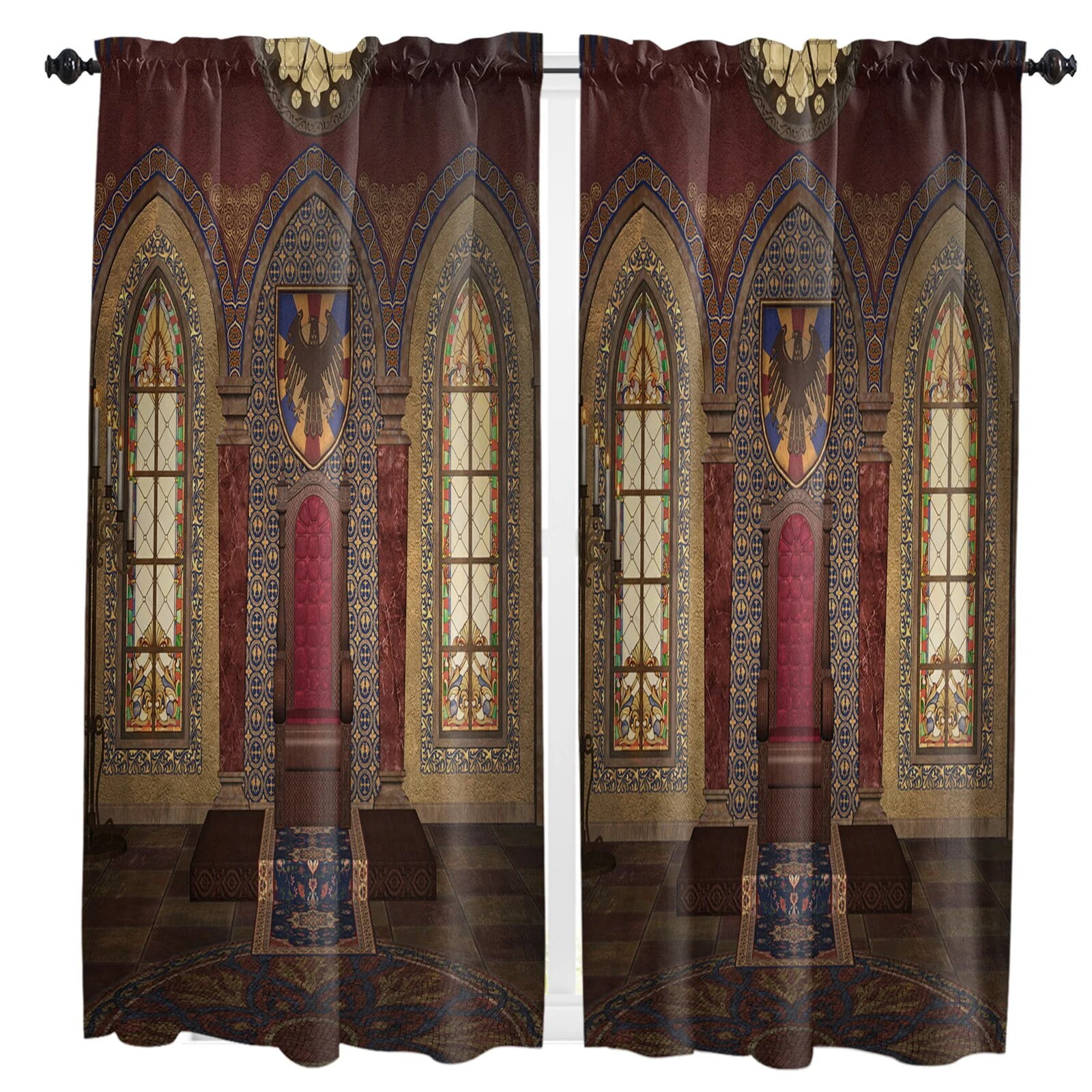 Gothic Vintage House Decorative Window Curtains for Living Room the ...