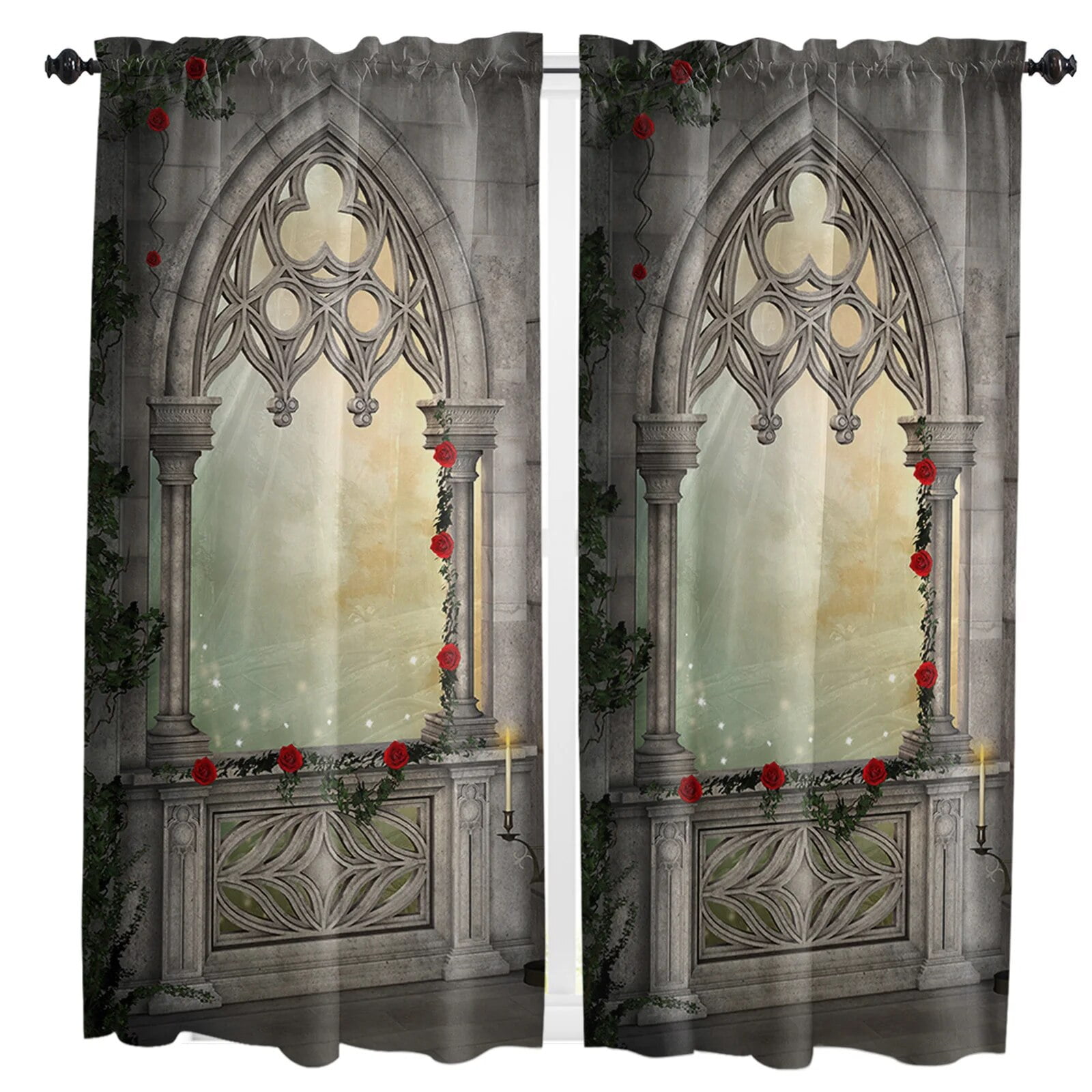Gothic Vintage House Decorative Window Curtains for Living Room the ...