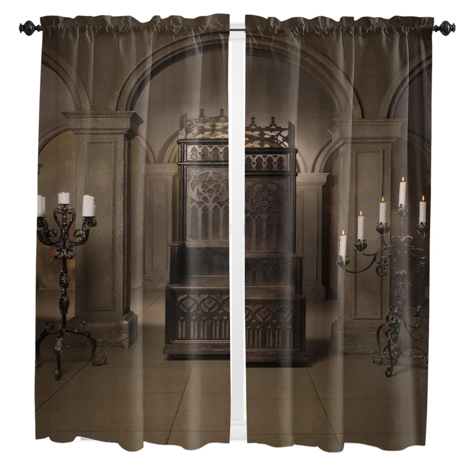 Gothic Vintage House Decorative Window Curtains for Living Room the ...