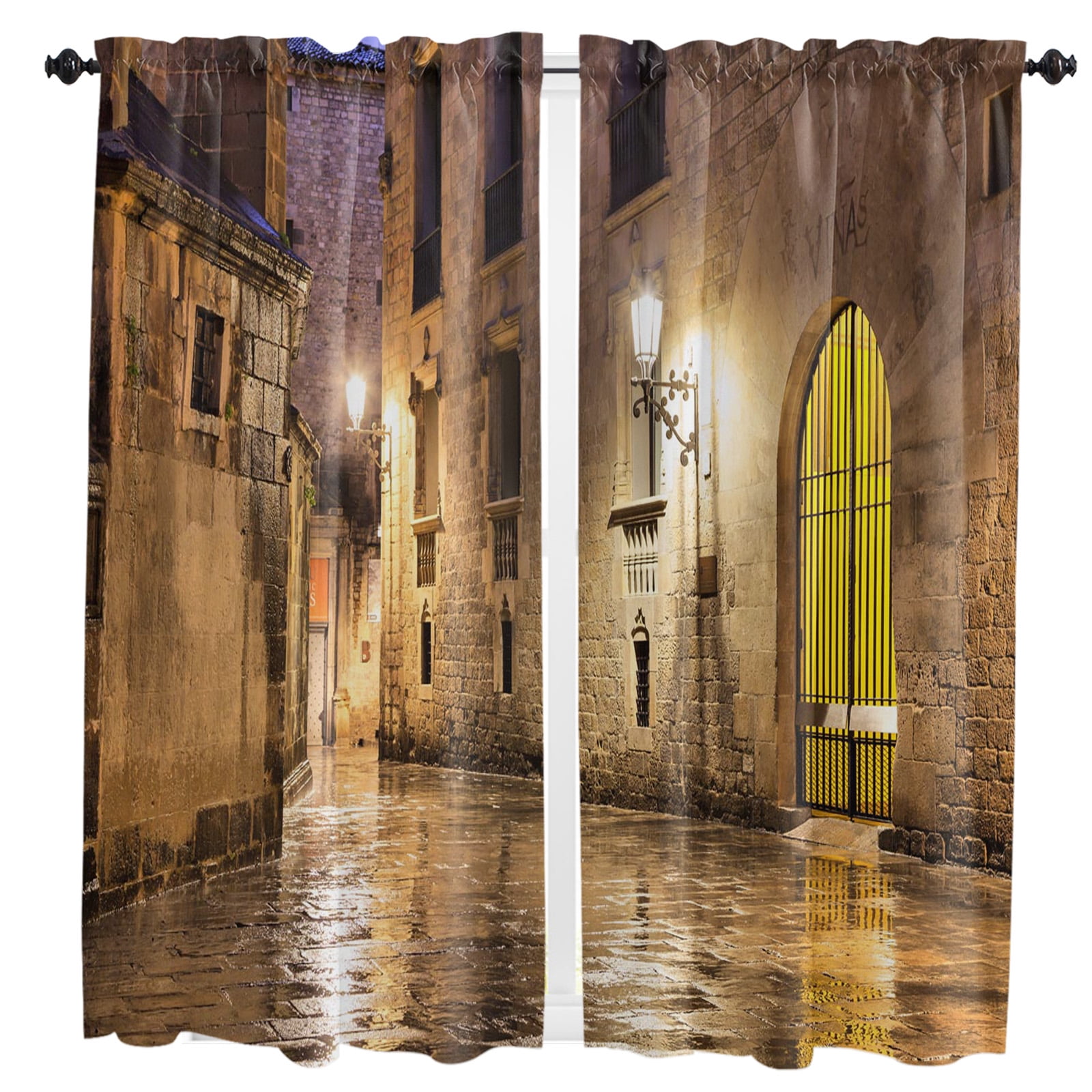 Gothic Vintage House rative Window Curtains for Living Room the Bedroom ...