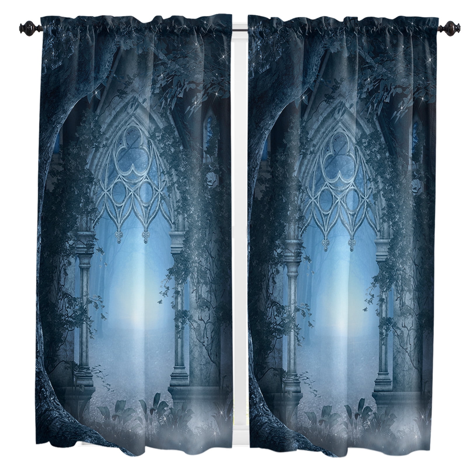 Gothic Vintage House rative Window Curtains for Living Room the Bedroom ...