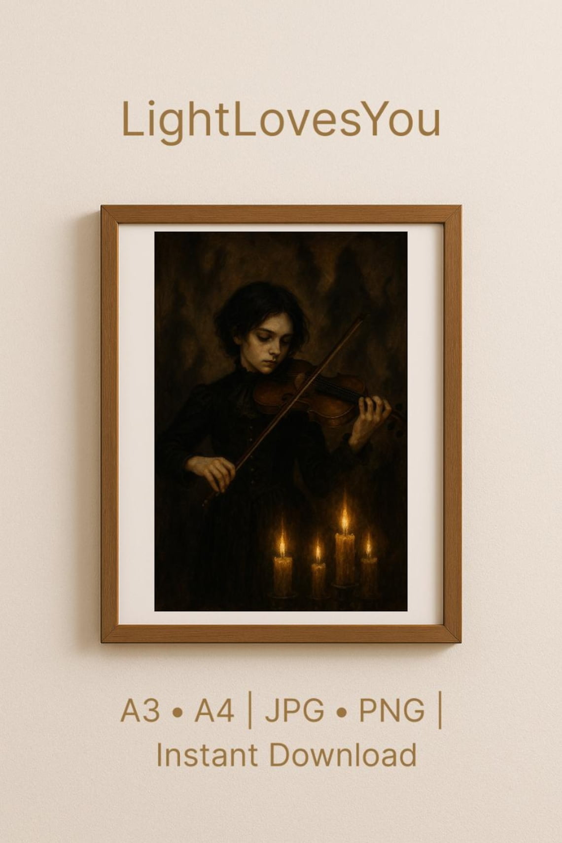 Gothic Violinist Poster: Dark Academia, Haunted Mansion Decor, Unframed ...