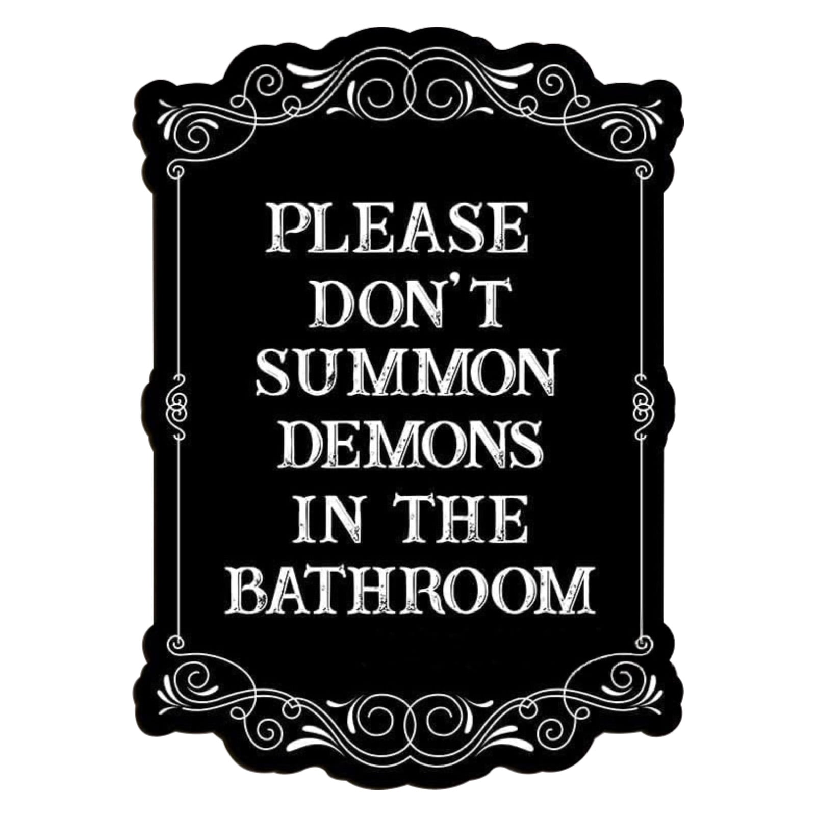 Gothic Wall Art, Please Do Not Summon Demons In The Bathroom, Funny ...
