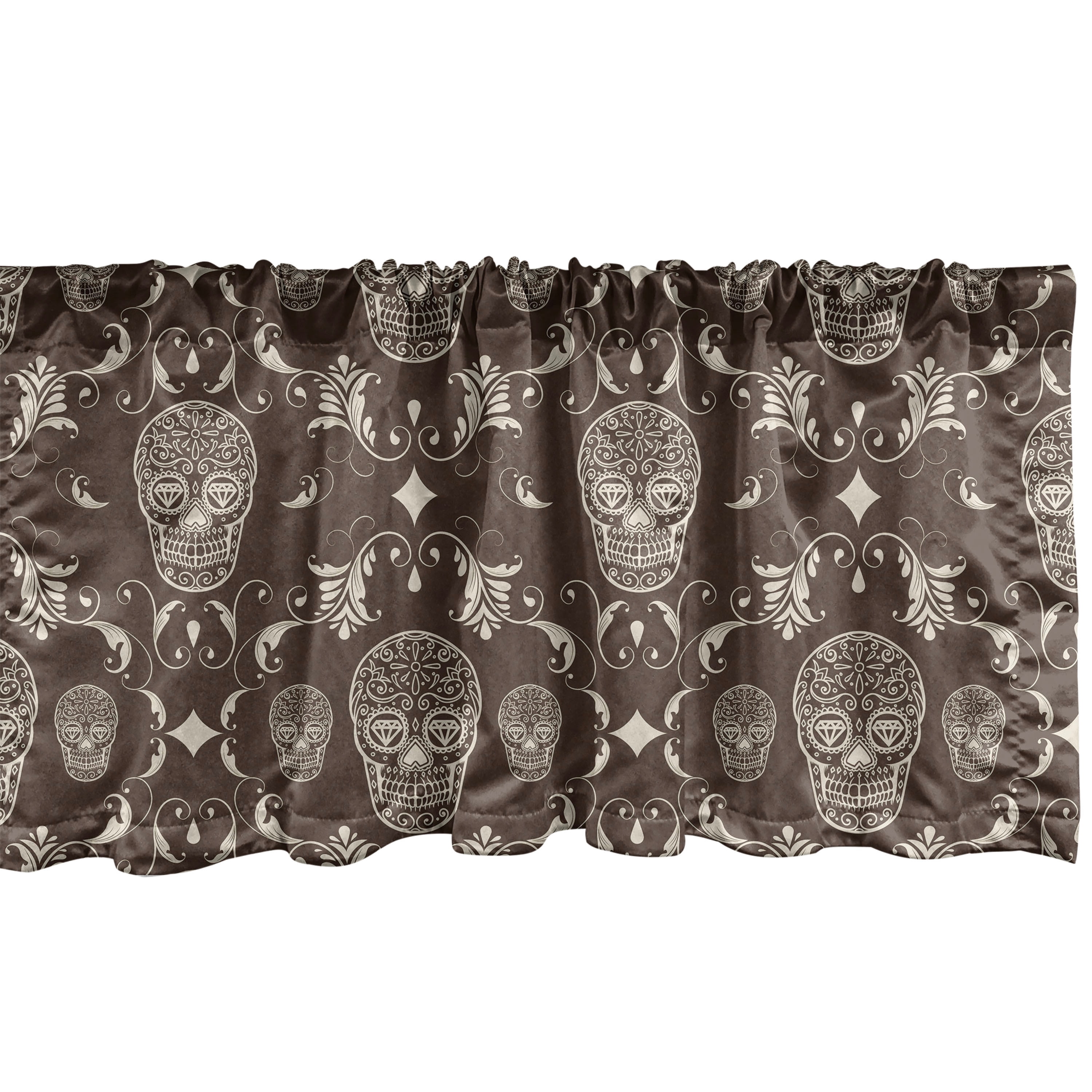 Gothic Window Valance, Retro Theme Traditional Ornamental Rococo Drawn ...