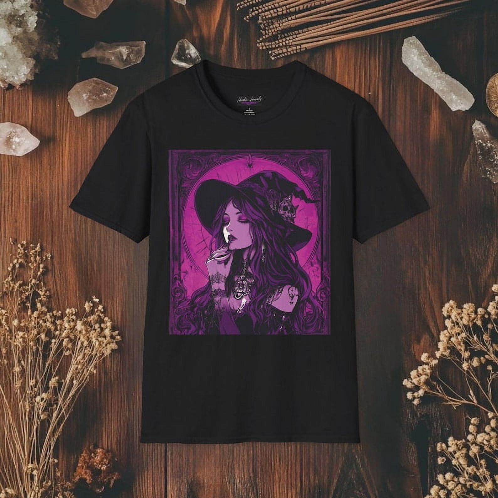 Gothic Witch Graphic Tee - Witch Dark Occult Magic Symbolism Shirt ...
