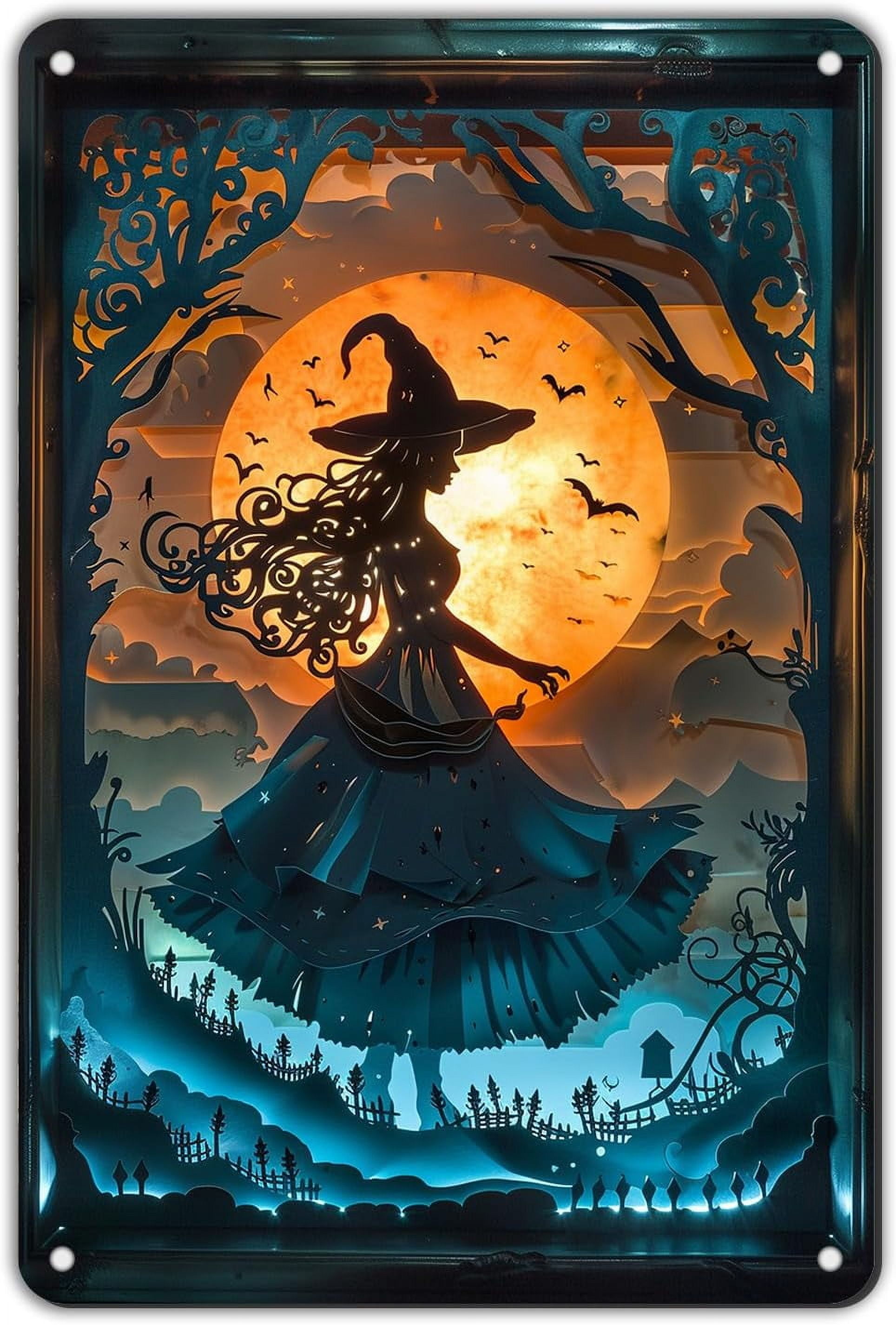 Gothic Witch Metal Tin Signs-Metal Tin Signs Exquisite Wall Art Decor ...