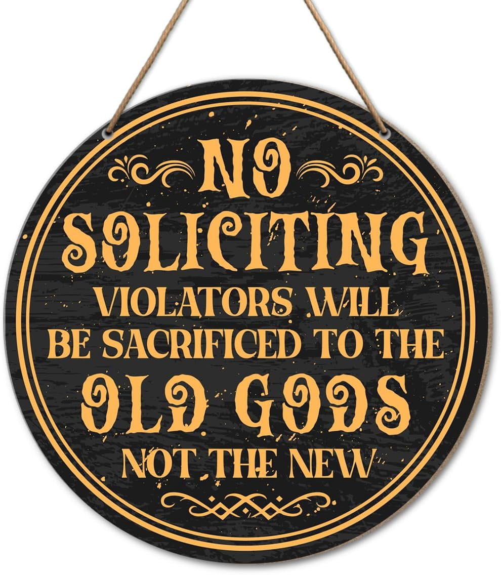 Gothic Witch Sign Wall Decor, Halloween Witch Pagan Round Wood Hanging ...